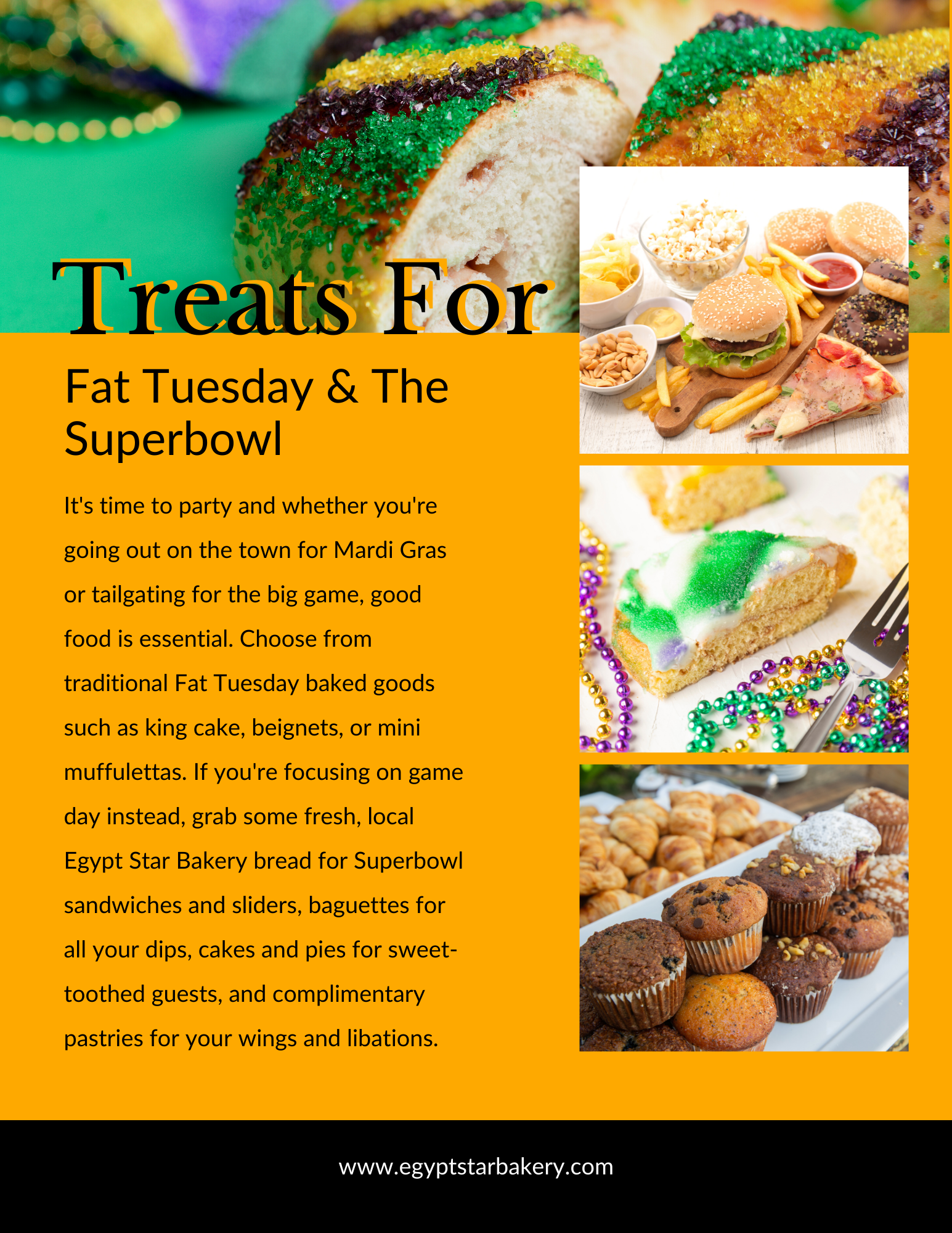 Treats For Fat Tuesday & The Superbowl - Egypt Star Bakery